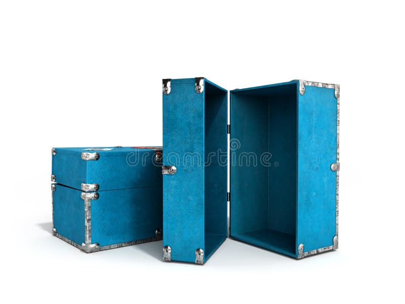 Vintage Blue Hand Safe Box 3d Render on White Background Stock ...