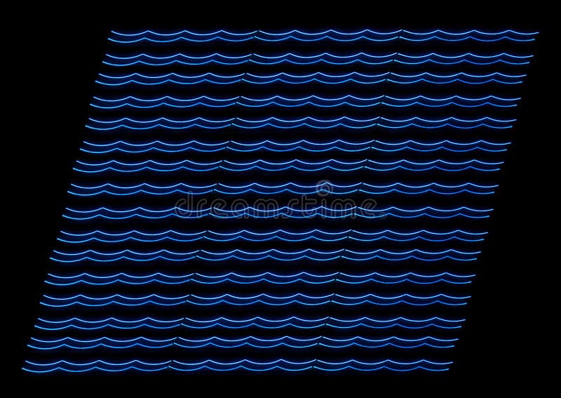 Vintage Blue Neon Wave Background on Black Background Stock Photo ...