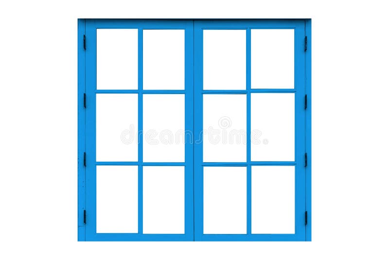 Window with Blue and White Shutters Stock Image - Image of window ...