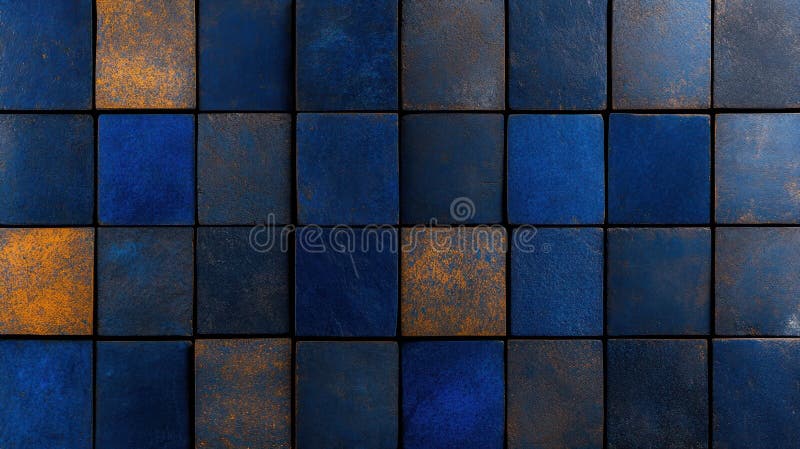 Vintage Blue Patchwork Stone Wall Texture for Background or Panoramic ...