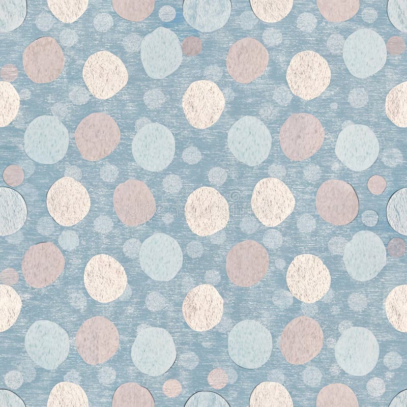 Vintage Blue Polka Dot Seamless Texture with Pastel Colors Stock Image ...