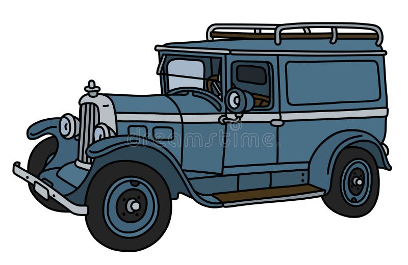 The Vintage Blue Service Car Stock Vector - Illustration of classic ...