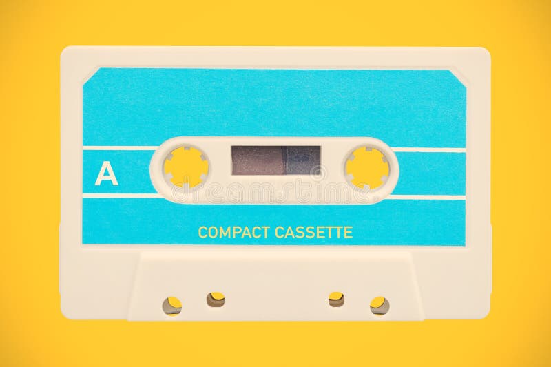 Vintage Blue with White Audio Compact Cassette Stock Photo - Image of ...