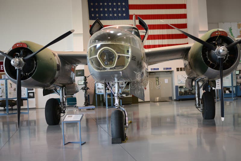 Vintage Bomber Aircraft with Round Engines Editorial Photo - Image of ...