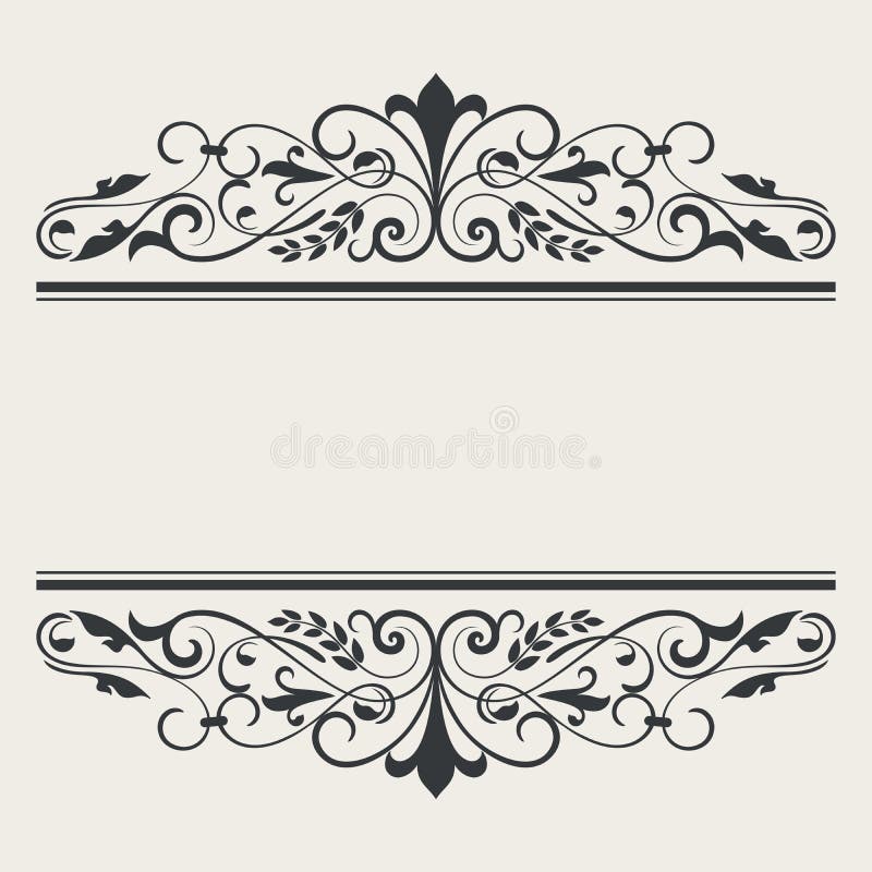 Vintage Book or Card Title Borders Template. Stock Vector ...