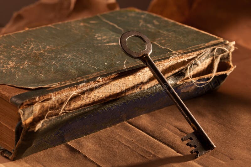 Vintage Book and the Key. Concept Photo. Stock Image - Image of page ...