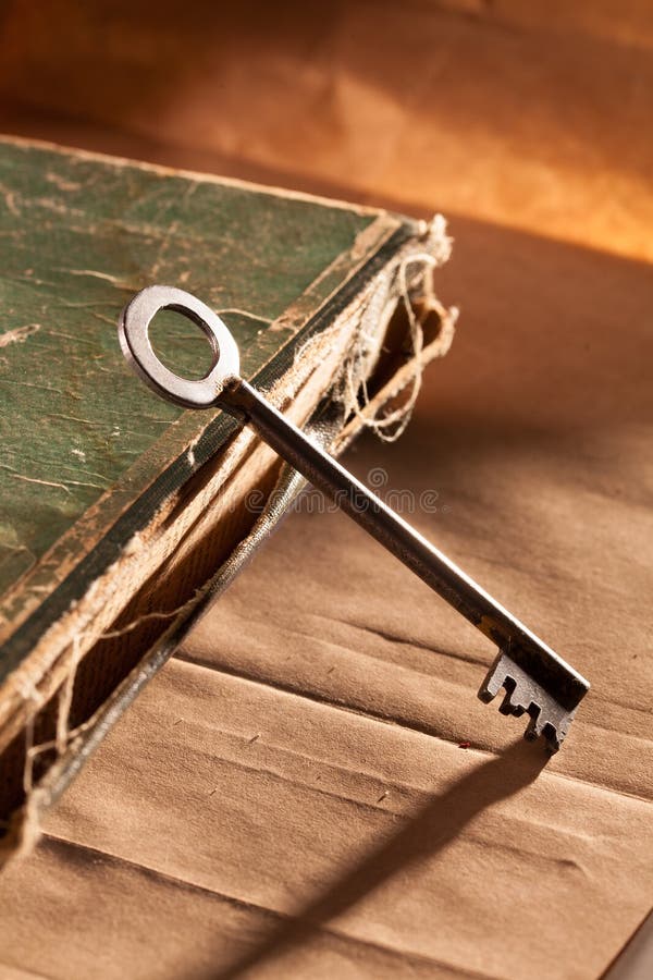 Vintage Book and the Key. Concept Photo. Stock Image - Image of holder ...