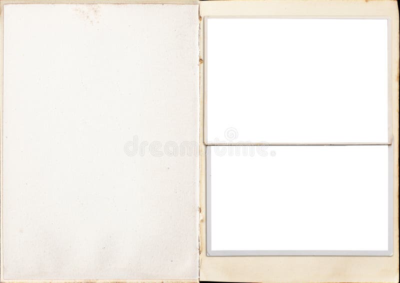 A Vintage Book Pages with Blank Frames Attached Stock Image - Image of ...