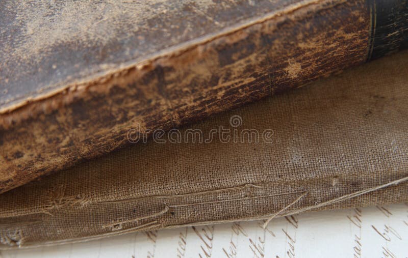 Vintage Books with Handwriting Page Stock Image - Image of burlap ...
