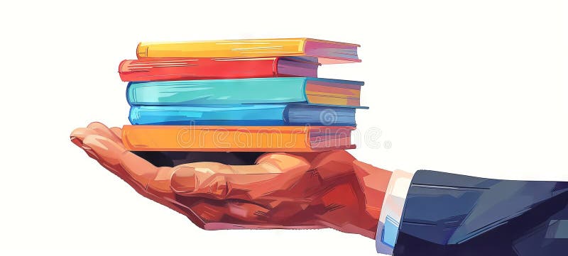 Vintage Books in Male Hands. Man Holding a Stack of Books in His Palms ...