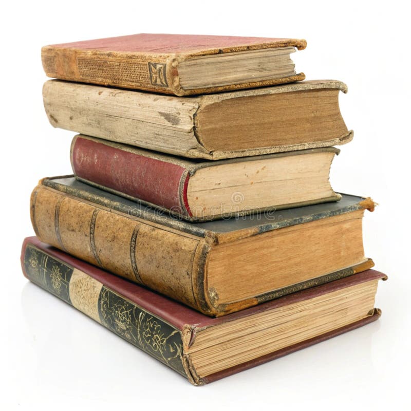 Vintage Books Piled in a Stack Isolated Stock Illustration ...