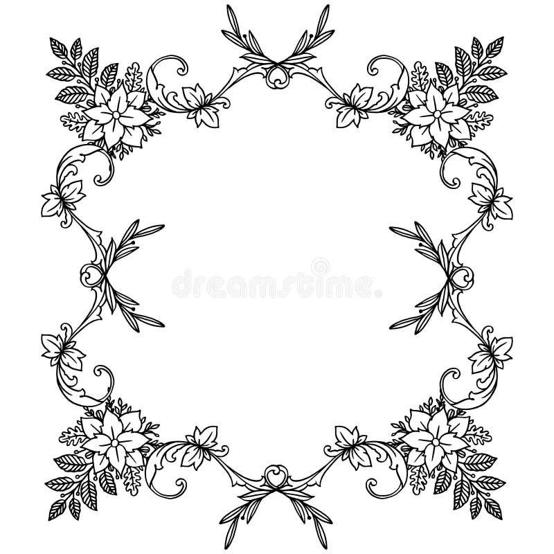 Vintage Border of Frame, for Elegant Style Leaf Flower with Retro ...