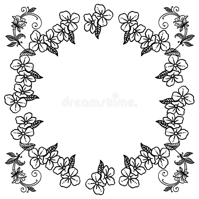 Vintage Border of Frame, for Elegant Style Leaf Flower with Retro ...