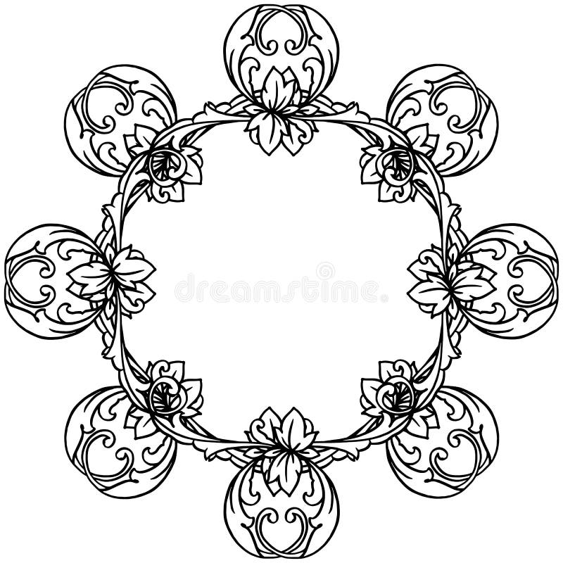 Vintage Border of Frame, for Elegant Style Leaf Flower with Retro ...