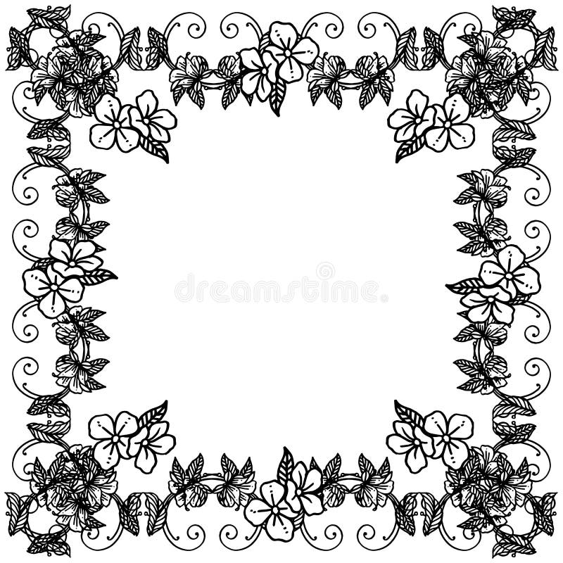 Vintage Border of Frame, for Elegant Style Leaf Flower with Retro ...