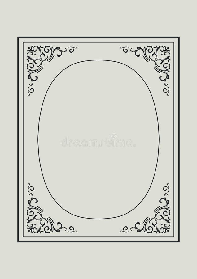 Vintage Border Frame with Retro Pattern Stock Vector - Illustration of ...