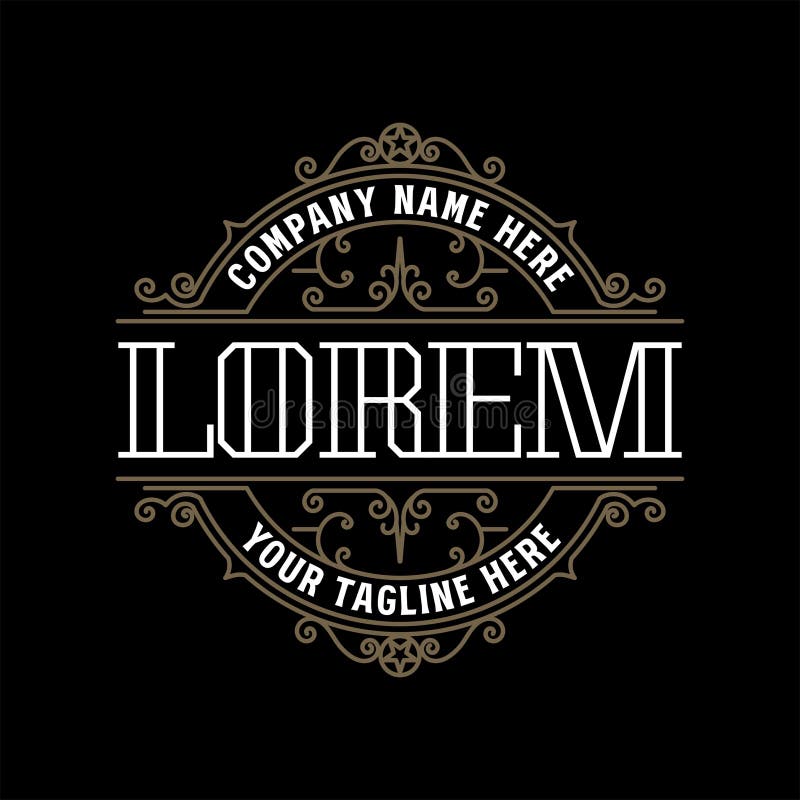 Vintage Border Frame Vintage Royal Crown Badge Embleem Logo Design ...