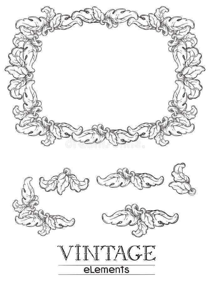 Vintage borders stock vector. Illustration of engraved - 47169990