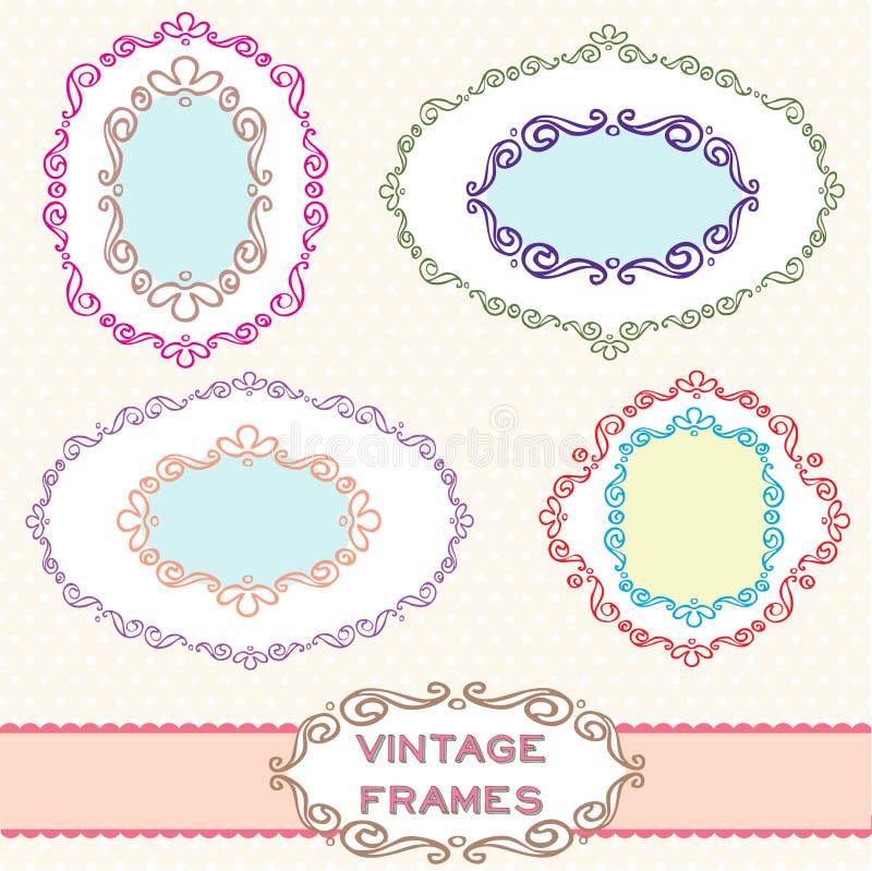 Vintage Borders Vector Set stock vector. Illustration of distressed ...