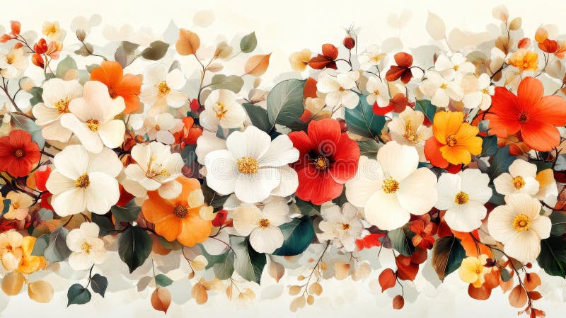 Vintage Botanical Floral Design in Soft Colors Stock Illustration ...