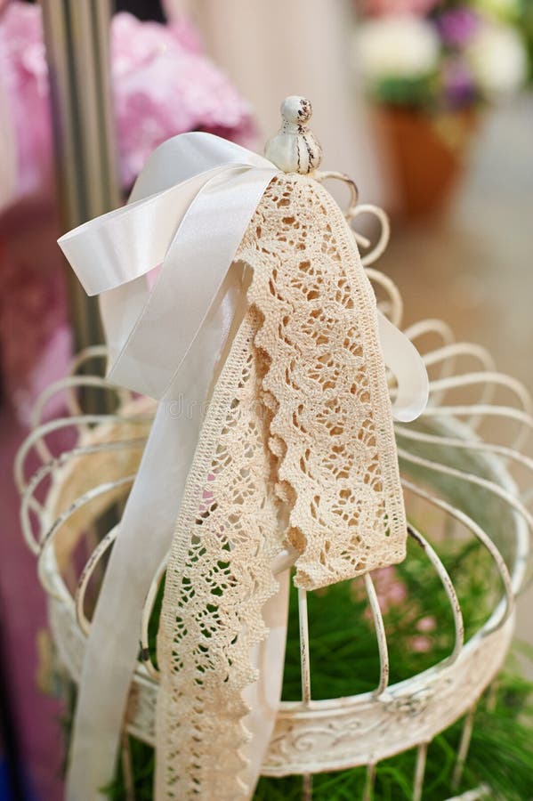 Vintage Bow of Ribbon on the Wedding Decor Stock Photo - Image of ...