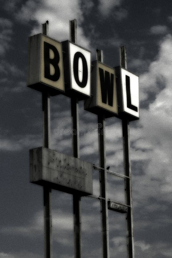 Vintage Bowling Sign (grunge) Stock Photo - Image of hobby, bowling: 23612