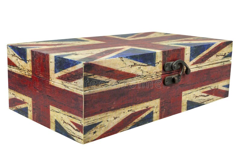 Vintage Box with British Flag Isolate on White Background with Clipping ...