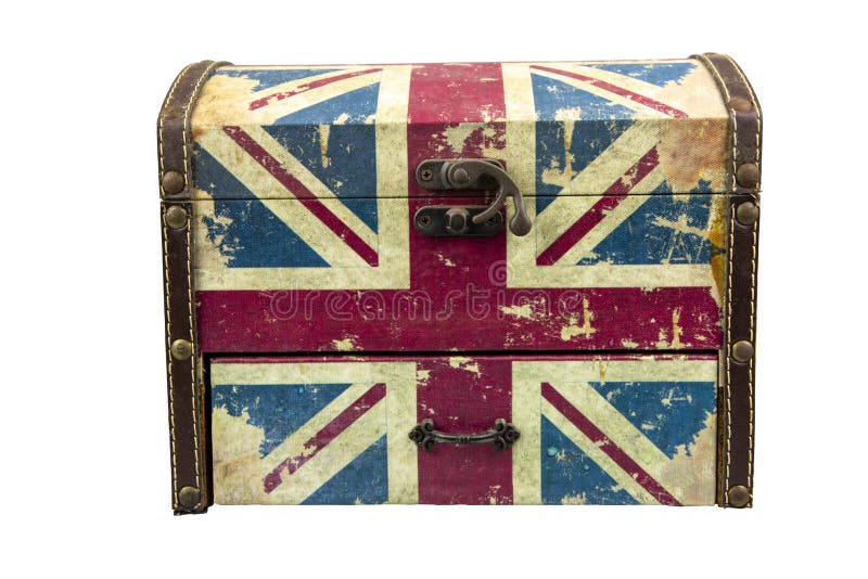 Vintage Box with British Flag Isolate on White Background with Clipping ...