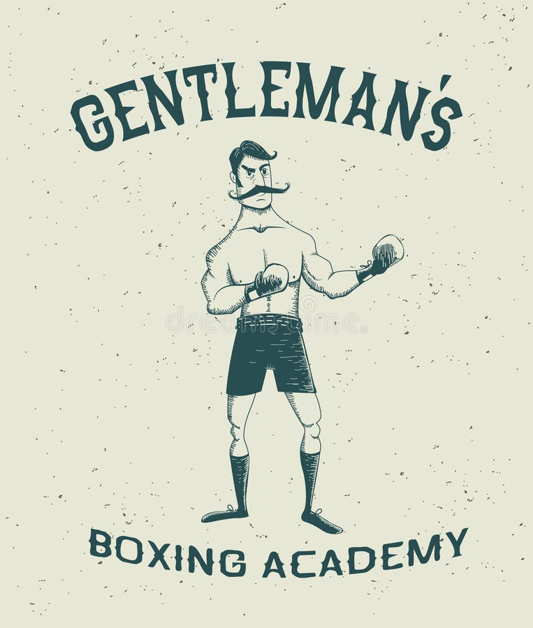 Vintage Boxer in Upright Stance Stock Vector - Illustration of boxer ...