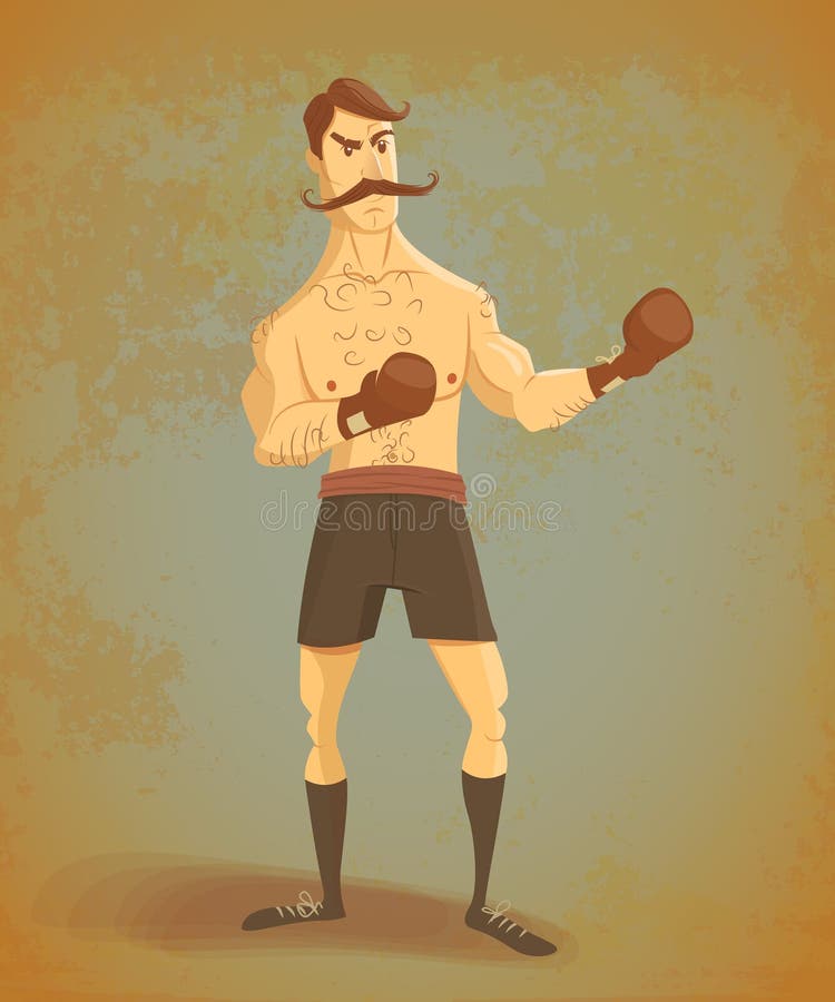 Vintage Boxer Fighter Coloring Book Vector Stock Vector - Illustration ...