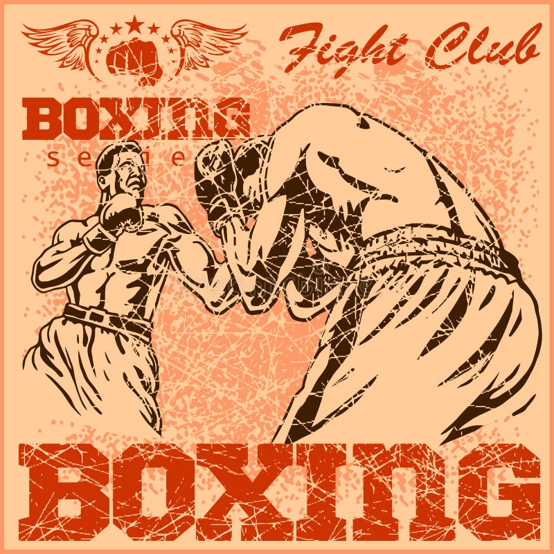 Vintage boxing poster stock vector. Illustration of cage - 50650267