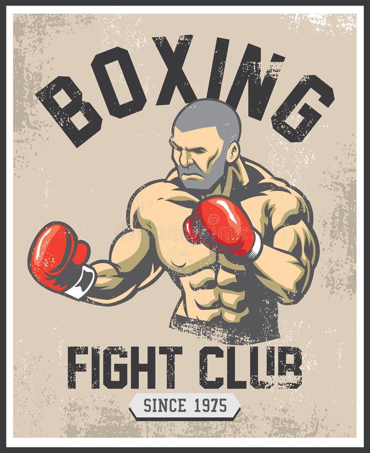 Vintage boxing poster stock vector. Illustration of glove - 36104656