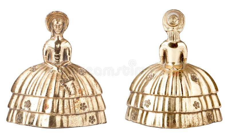 Vintage Brass Bell Shape of a Woman with a Yoke Stock Image - Image of ...