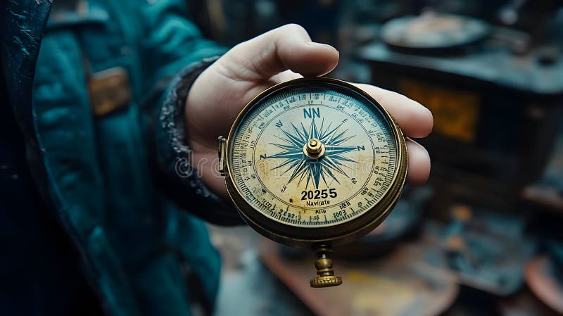 Vintage Brass Compass Close Up Photo Stock Image - Image of exploring ...