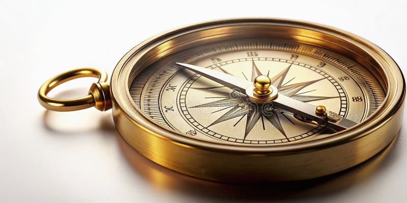 Vintage Brass Compass and Exploration Map a Journey through Time ...