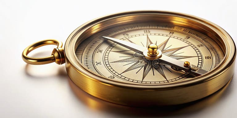 Vintage Brass Compass and Exploration Map a Journey through Time ...