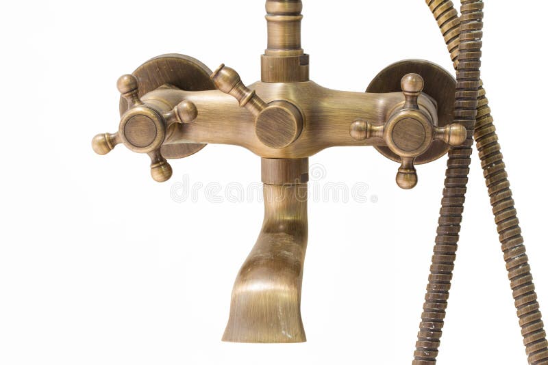 Vintage brass douche stock image. Image of water, classic - 32964869