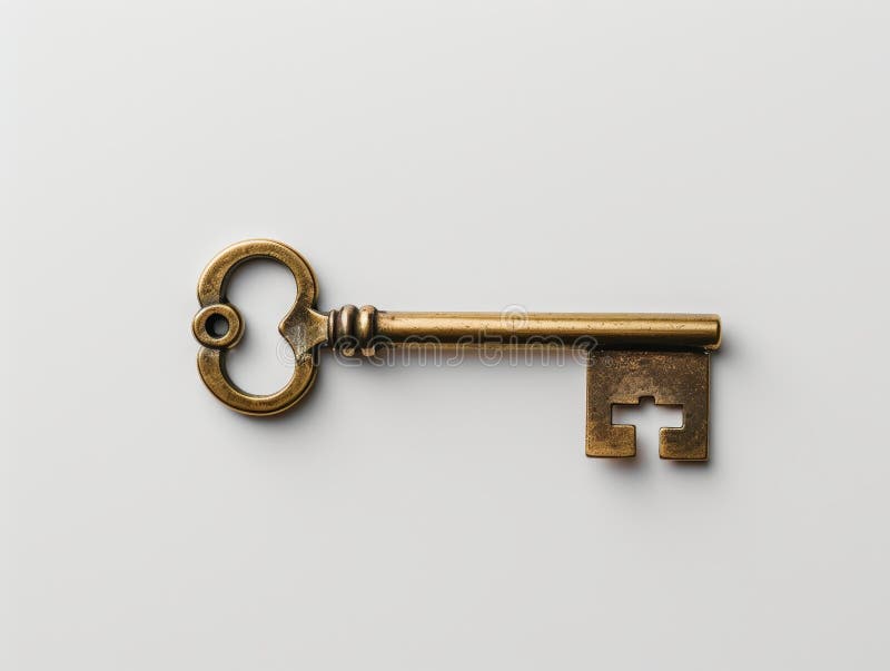 Vintage Brass Key with Cross Symbol Stock Illustration - Illustration ...