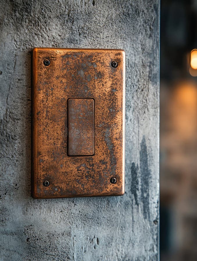 A Vintage Brass Light Switch on a Textured Wall. Stock Image - Image of ...