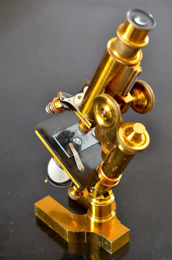 Brass microscope stock photo. Image of explore, analyze - 227837464