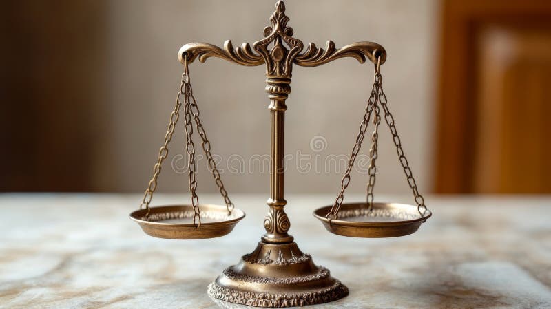 Vintage Brass Scales of Justice Symbolizing Law and Fairness on a ...