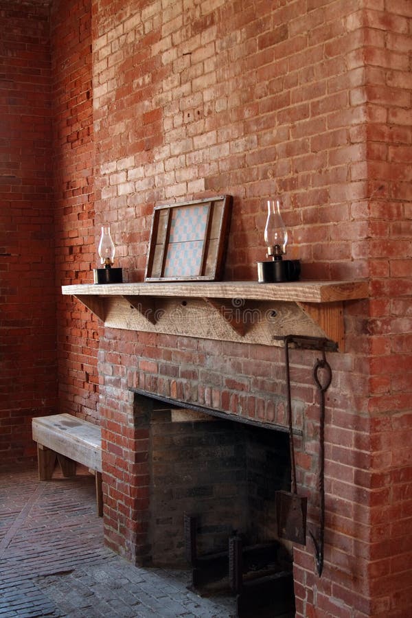 Vintage brick fireplace stock photo. Image of country - 28836142