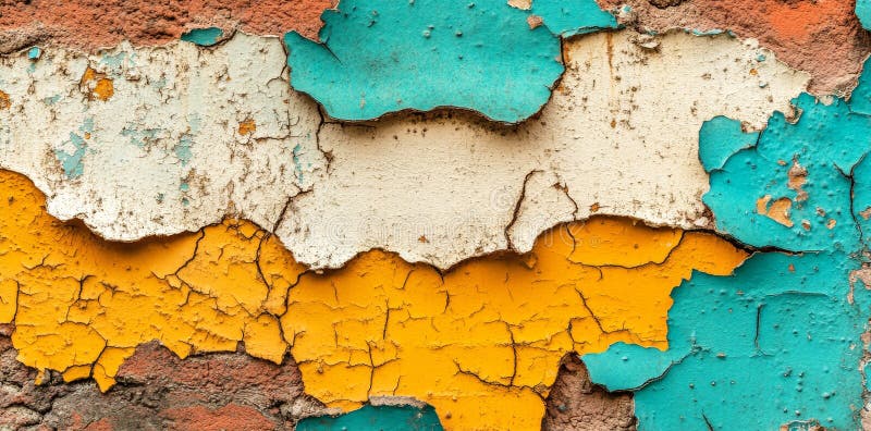 Vintage Brick Wall Texture with Flaking Paint and Distressed Effects ...