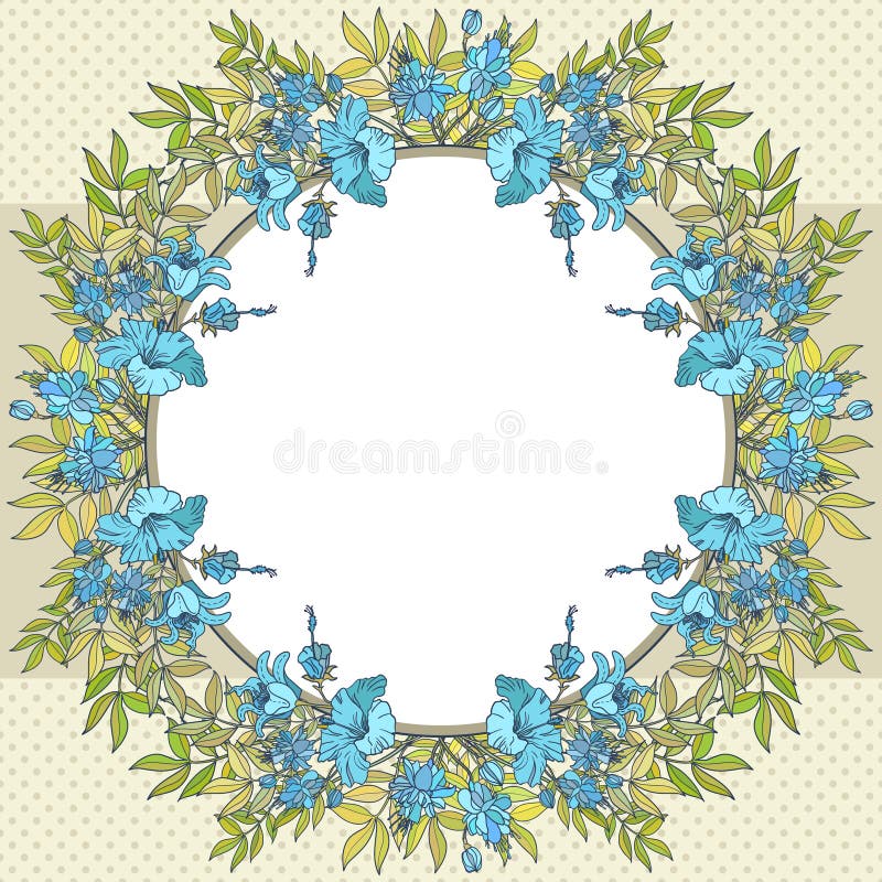 Vintage Bright Flower Frame. Stock Vector - Illustration of ornament ...