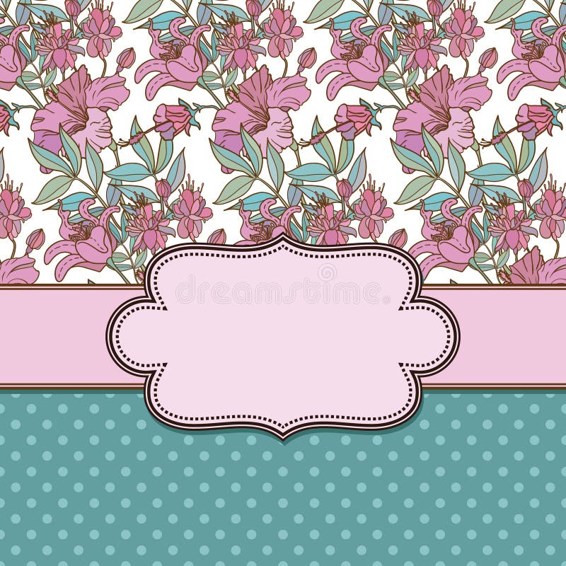 Vintage Bright Flower Frame. Stock Vector - Illustration of ornate ...