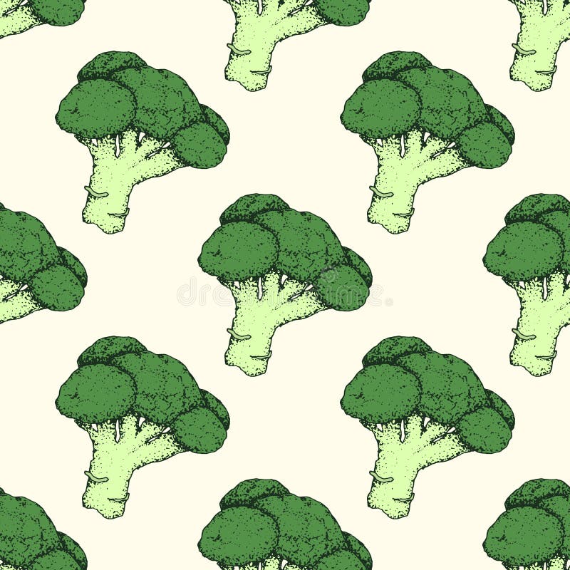 Vintage broccoli pattern stock vector. Illustration of retro - 83872766