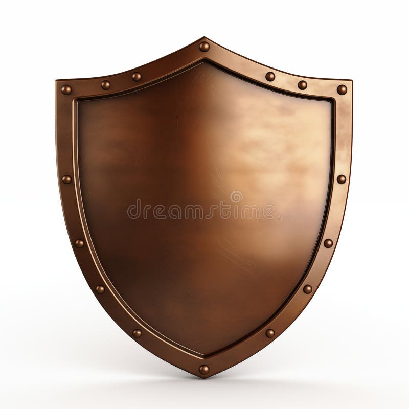 Vintage Bronze Shield with Rivets and Polished Texture Stock ...