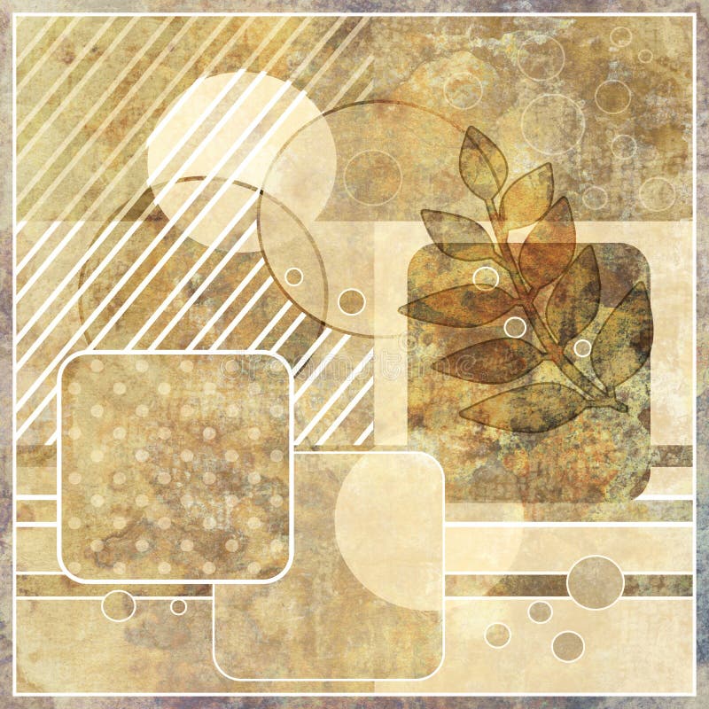 Vintage Brown Abstract Modern Ornament Print Stock Illustration ...