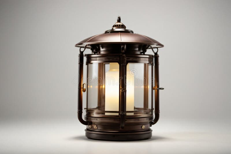 Vintage brown lantern stock illustration. Illustration of antique ...