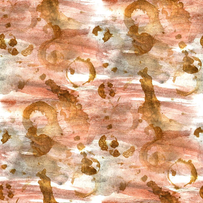 Vintage Brown Pattern Design Seamless Watercolor Stock Illustration ...
